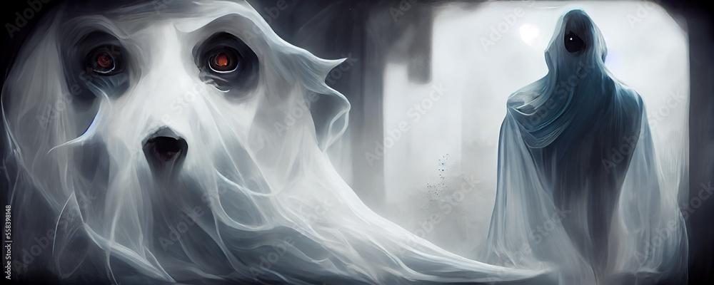 Smoky ghost dog face ghost wallpaper image Stock Illustration | Adobe Stock