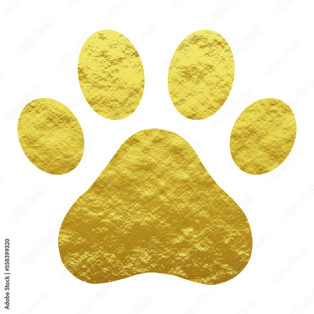 gold foil pet paw print png Stock Illustration | Adobe Stock