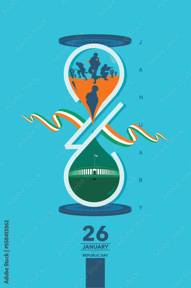 Happy Republic Day of India. 26 January. A creative and conceptual ...