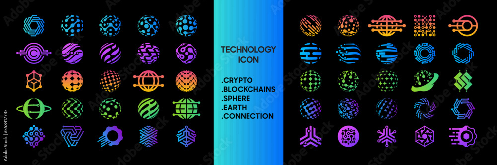 collection of sphere logo designs, earth, globe, sphere, technology ...