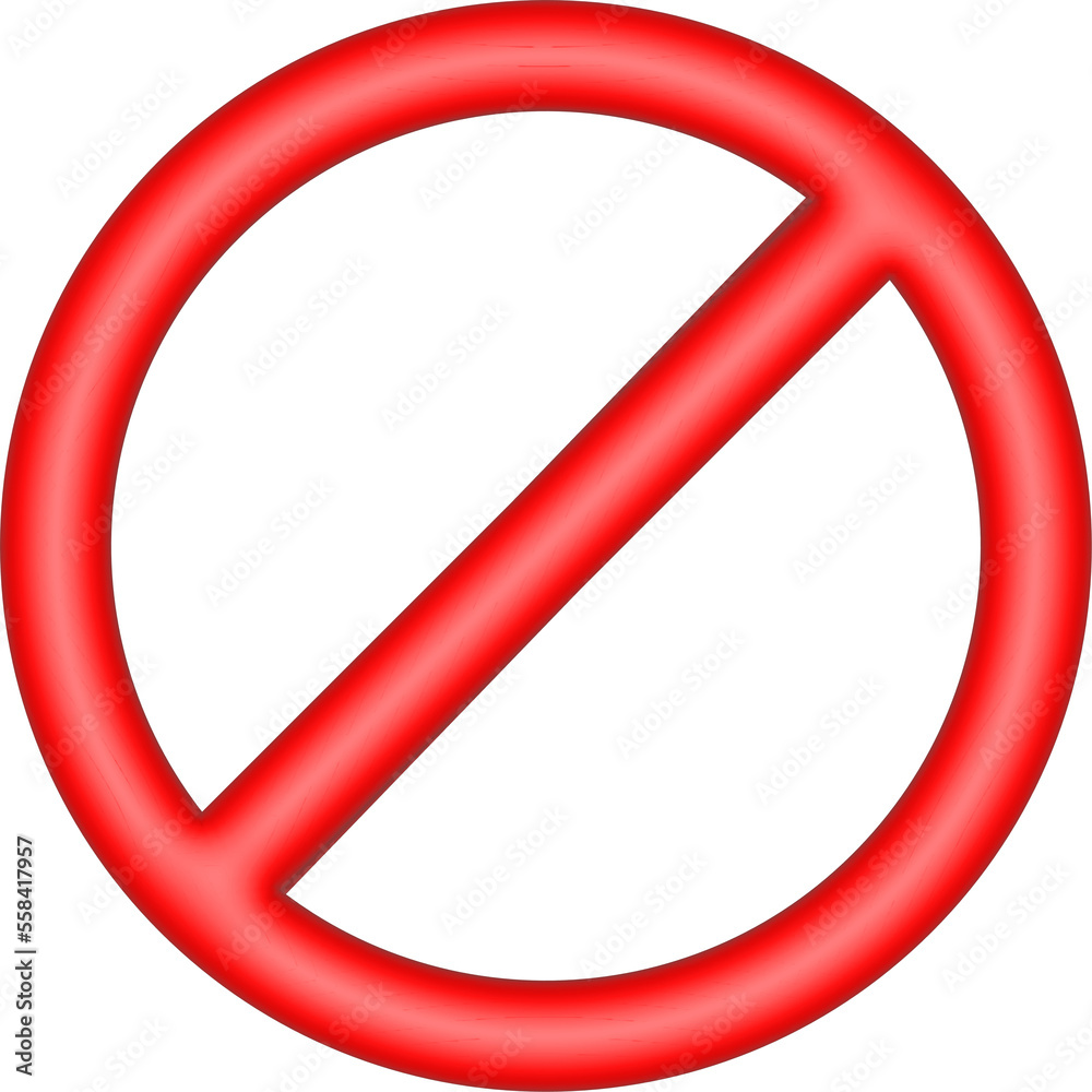 Red prohibited sign. Stop ban circle. Cancel symbol. 3d illustration ...
