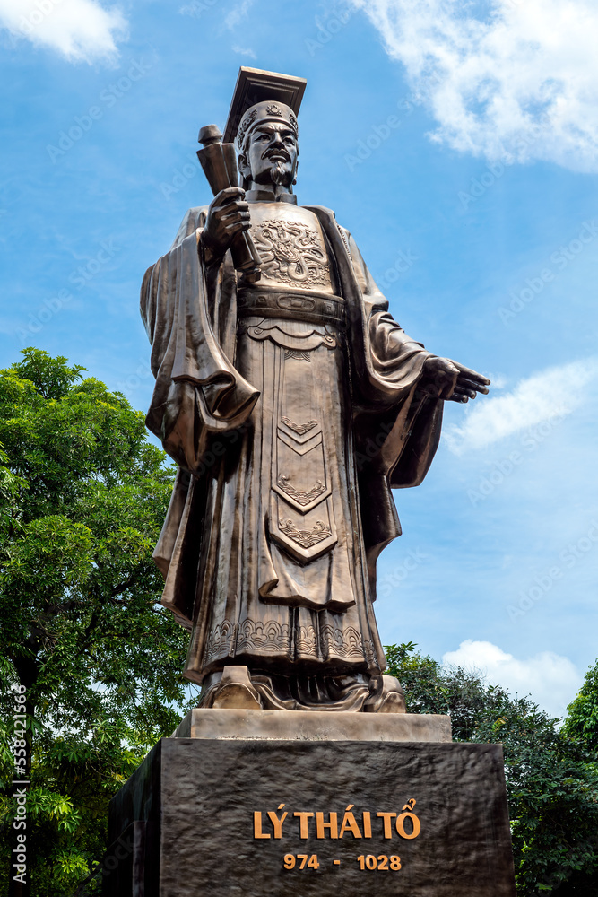 Statue of King Ly Thai To in Hanoi capital, Vietnam. He ascended the ...