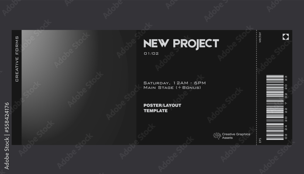 Gradient aesthetic art modern ticket design collection. Template set ...