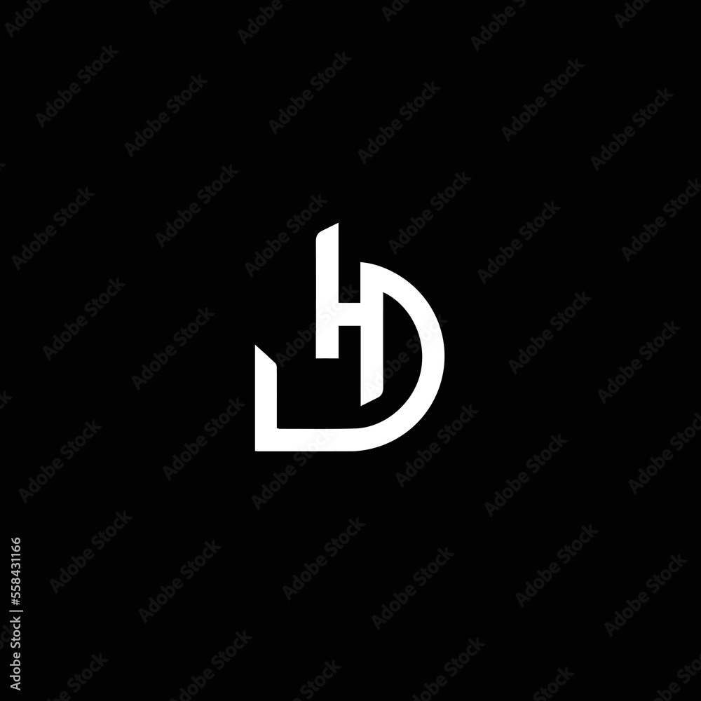 HD DH Logo Design, Creative Minimal Letter DH HD Monogram Stock Vector ...