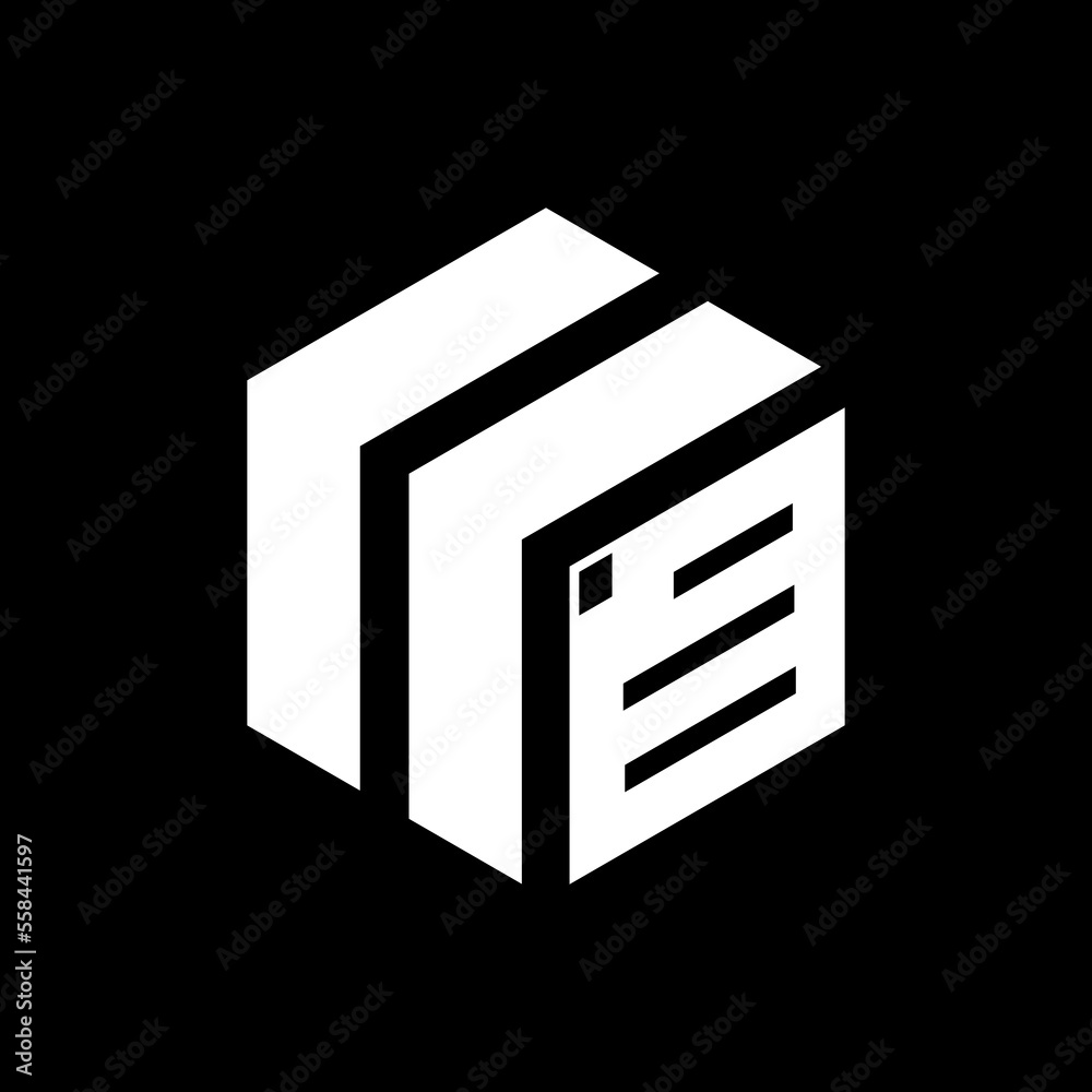 abstract art file book logo vector design in black and white colors ...