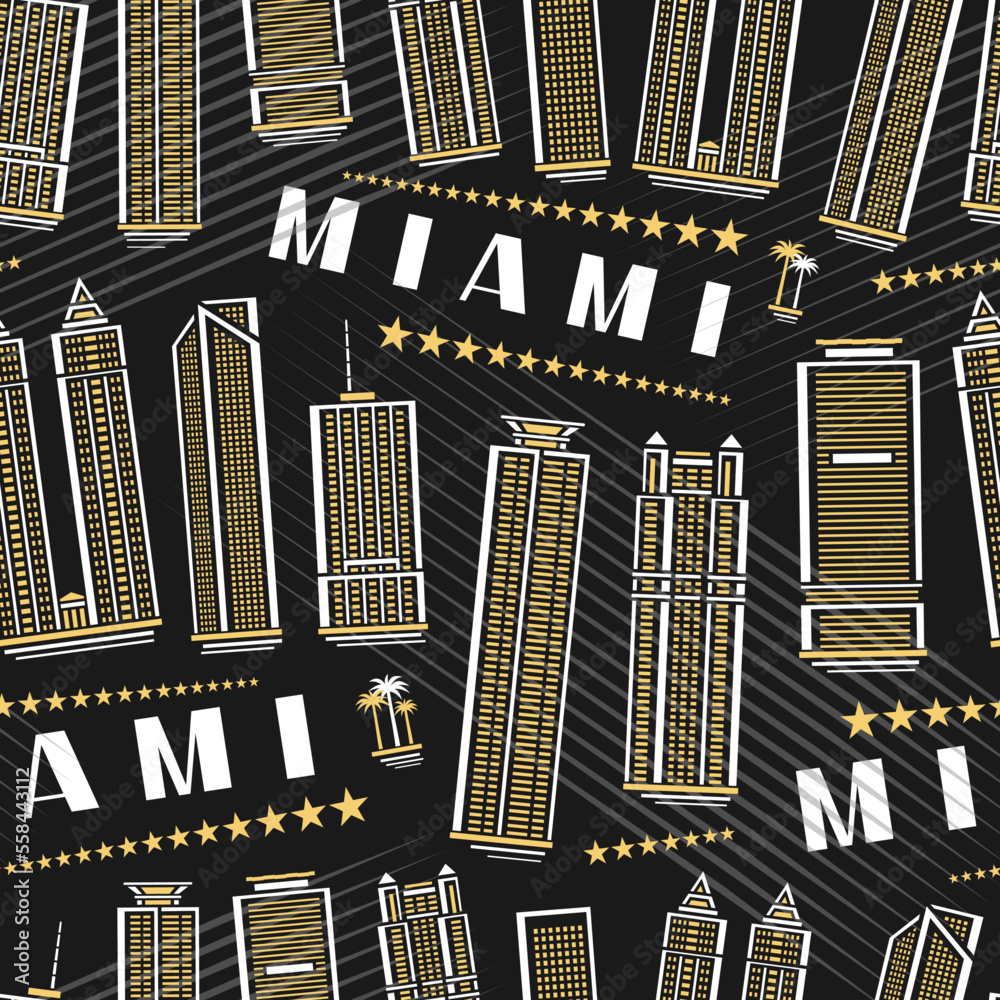 Vector Miami Seamless Pattern, square repeating background with ...