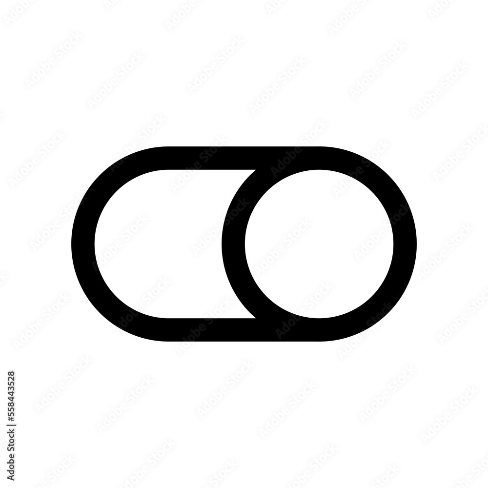 Toggle button icon line isolated on white background. Black flat thin ...