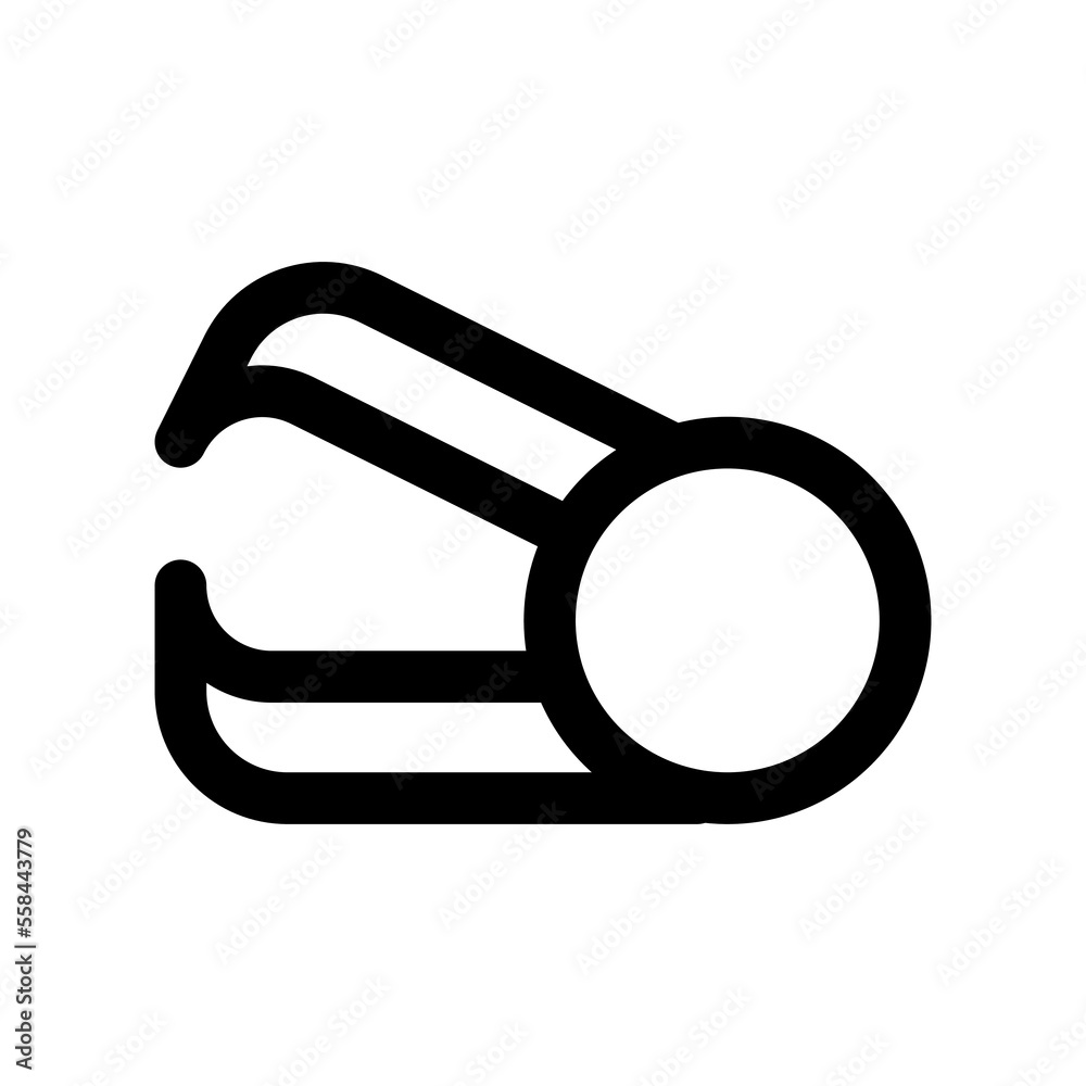 Staple remover icon line isolated on white background. Black flat thin ...