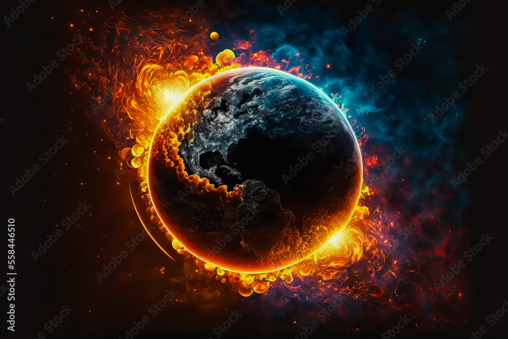 A spectacular illustration that represents the end of the world where ...