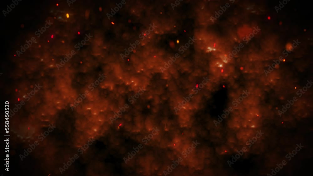 Toxic smoke with fiery lava 3d illustration motion design. Splash ...