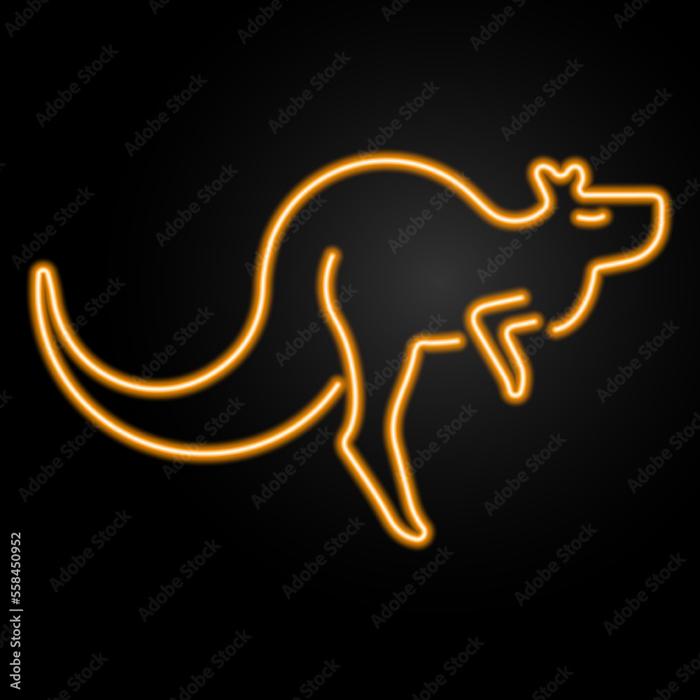 kangaroo neon sign, modern glowing banner design, colorful modern ...