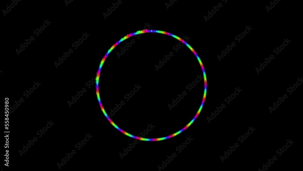 Sound wave in form of multi-colored circle, isolated on black ...