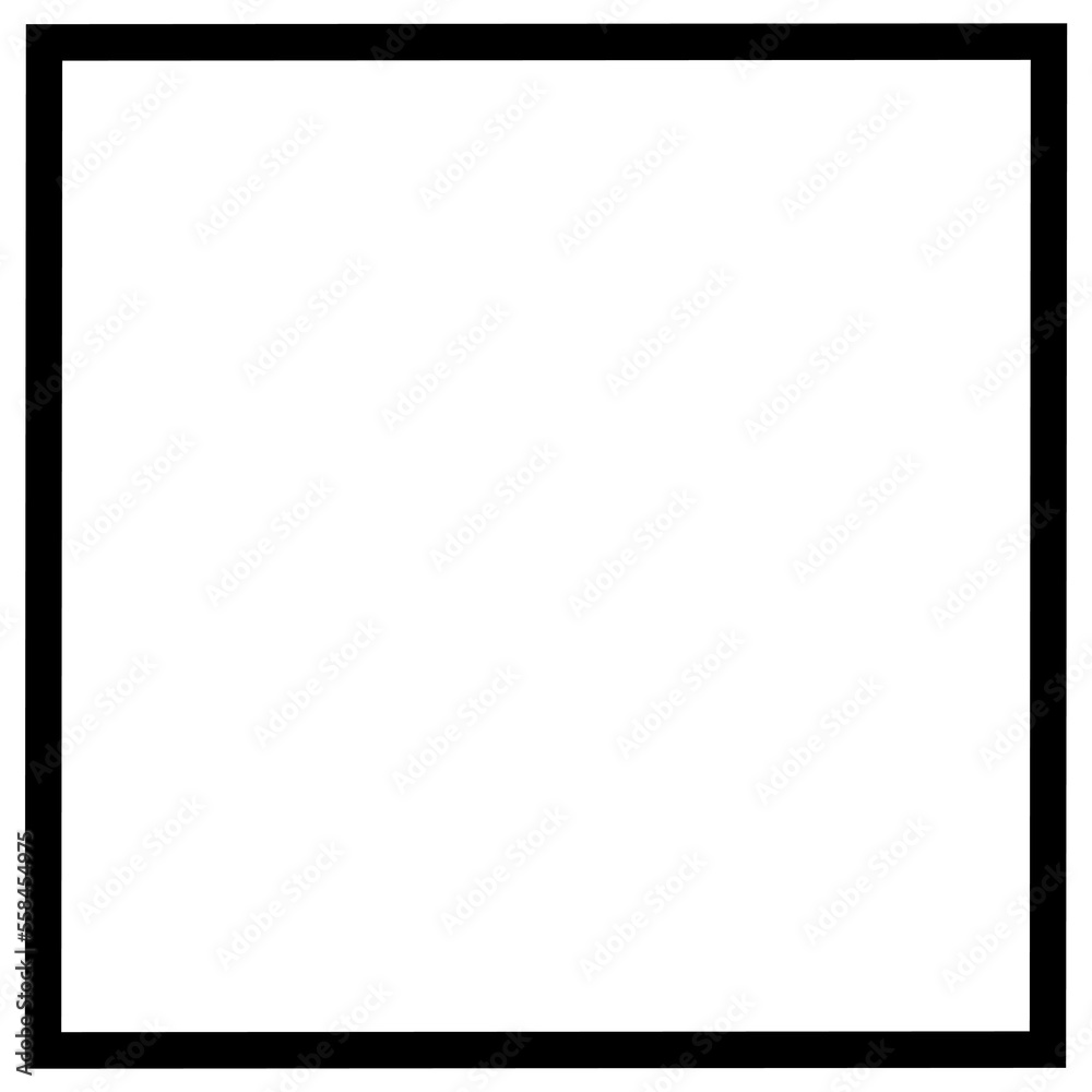 Monochrome vector graphic of a square. A four sided polygon having each ...