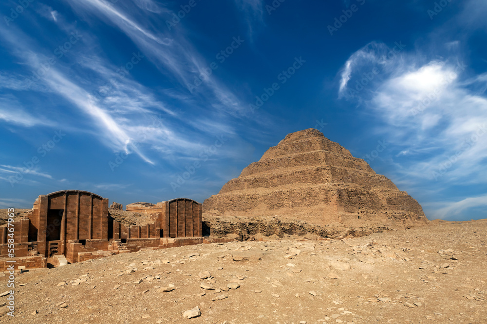 the Step Pyramid of king Djoser . the first pyramid built in Egypt at ...