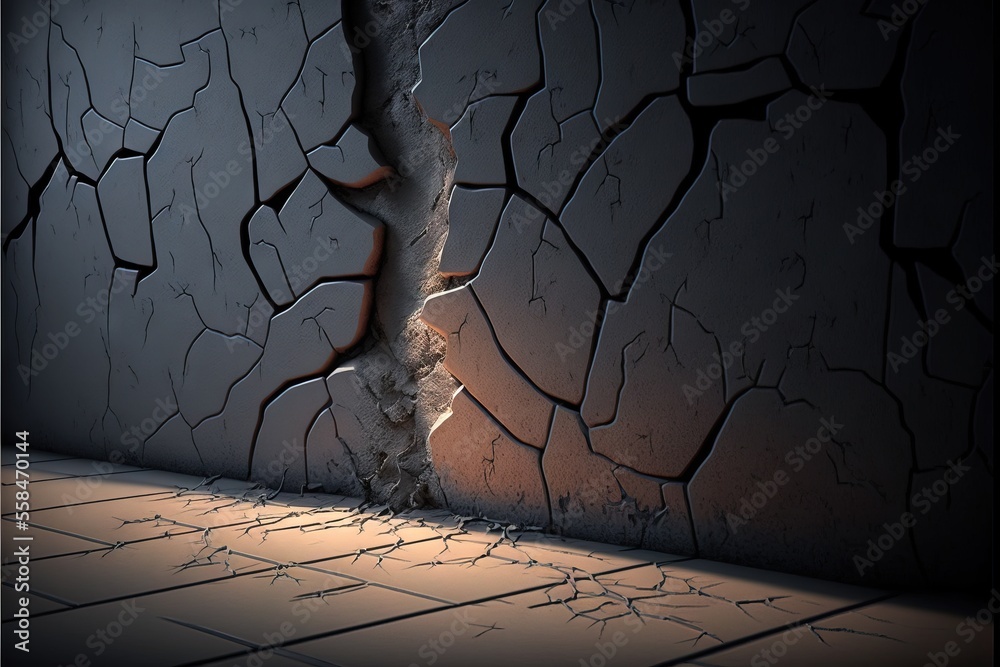 a crack in a wall with a light coming through it and a crack in the ...
