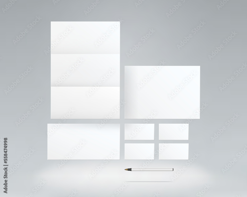 Empty mock up template set for corporate identity and branding design ...