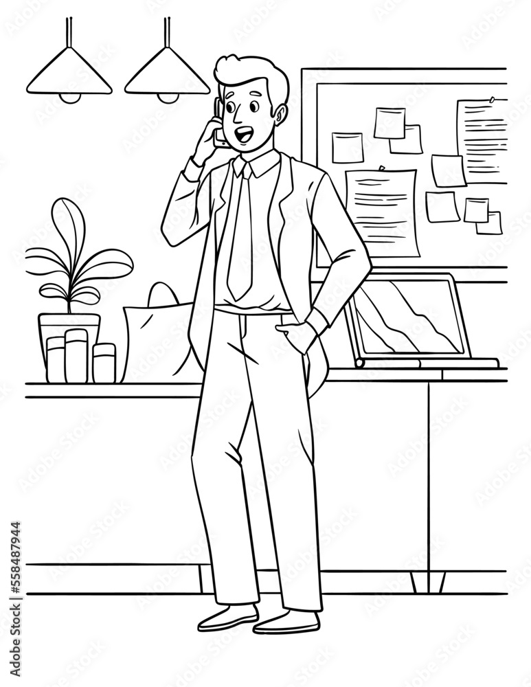 Poster Entrepreneur Coloring Page for Kids – Wall Art | UkPosters