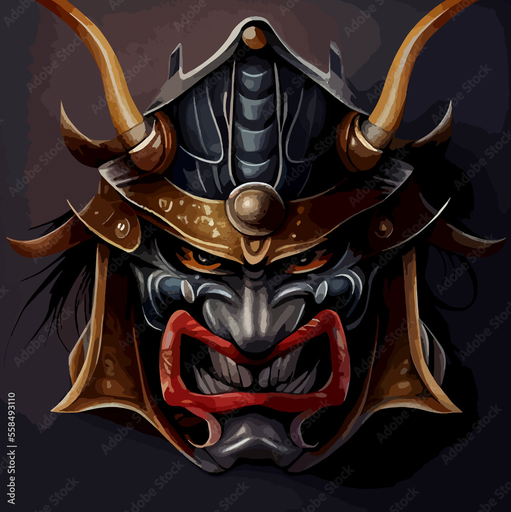 samurai mask vector illustration Stock Illustration | Adobe Stock