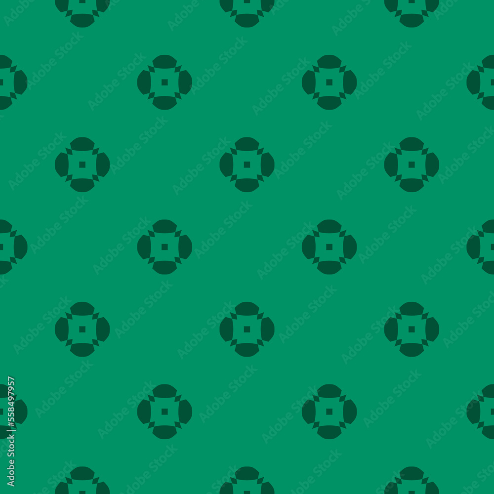 Simple green floral pattern. Vector minimalist seamless texture with ...