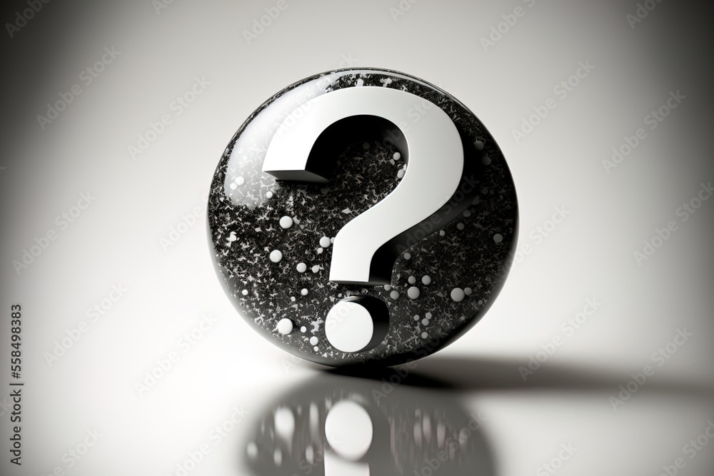 Authentic question mark emblem on a shiny white backdrop. Generative AI ...