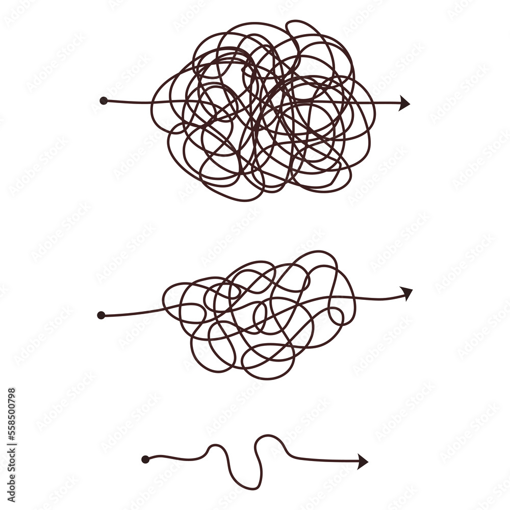 Simple line and complex easy way. Scribble doodle chaos mindset ...