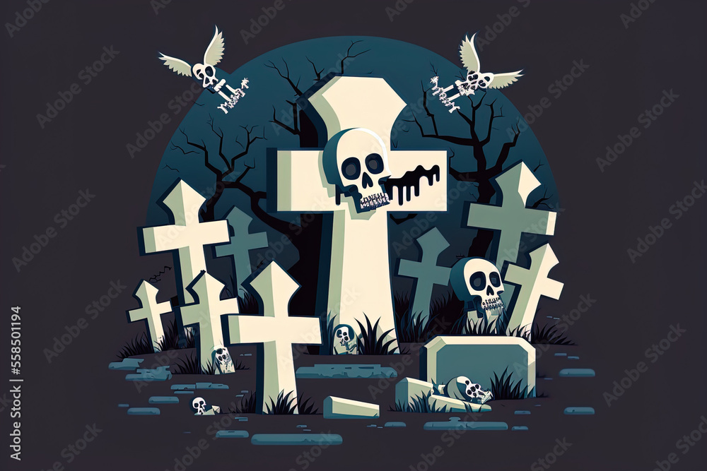 Illustration of a dead rising eerie design concept with ghosts moving ...