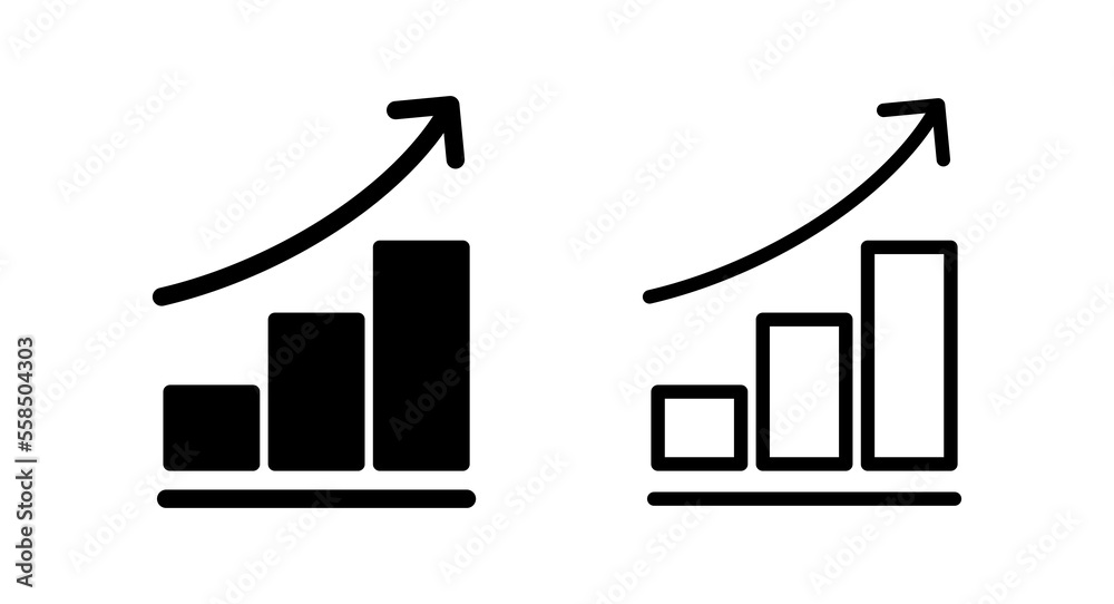 Growing graph Icon vector illustration. Chart sign and symbol. diagram ...