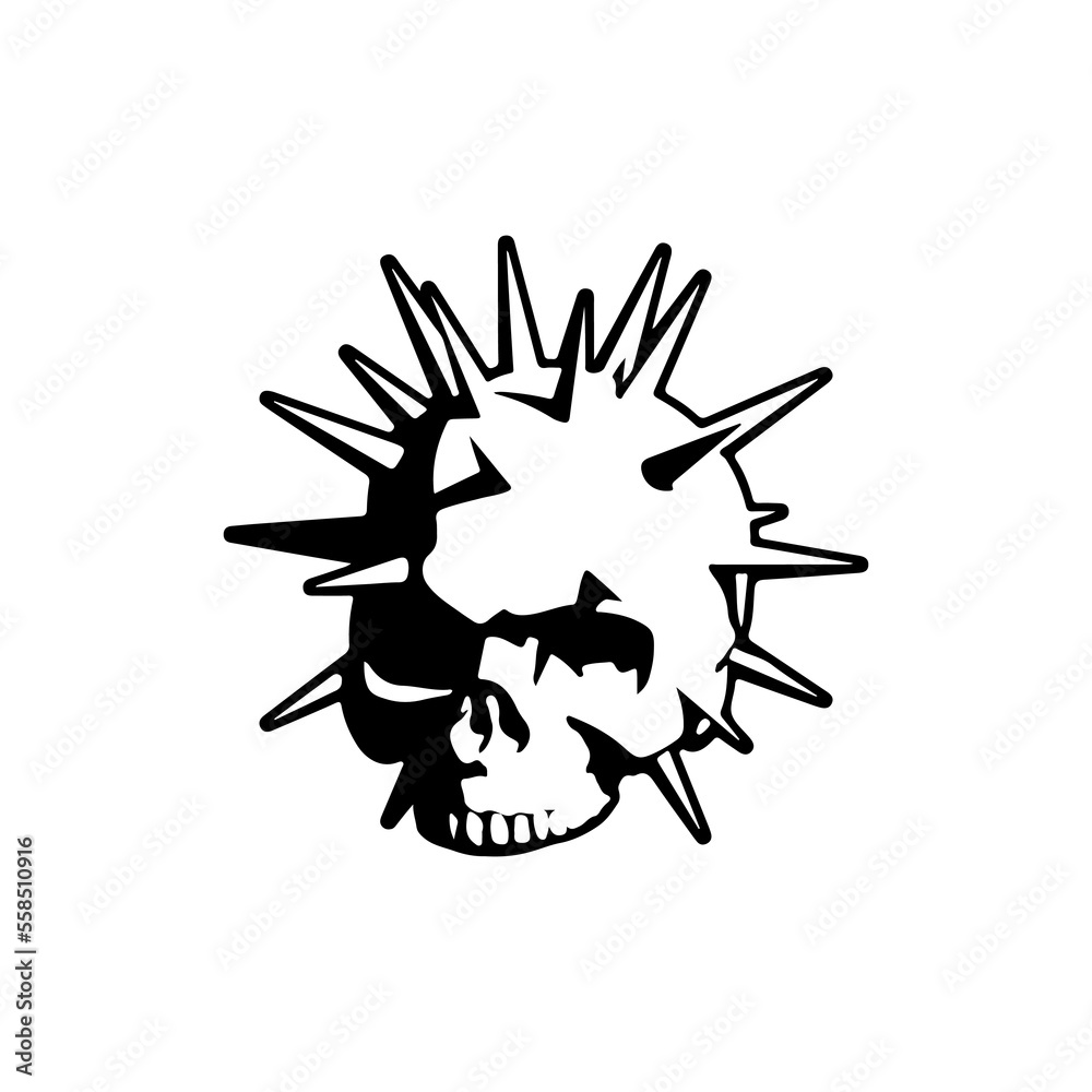 Photo & Art Print spiked skull vector illustration concept, ahmad yusup