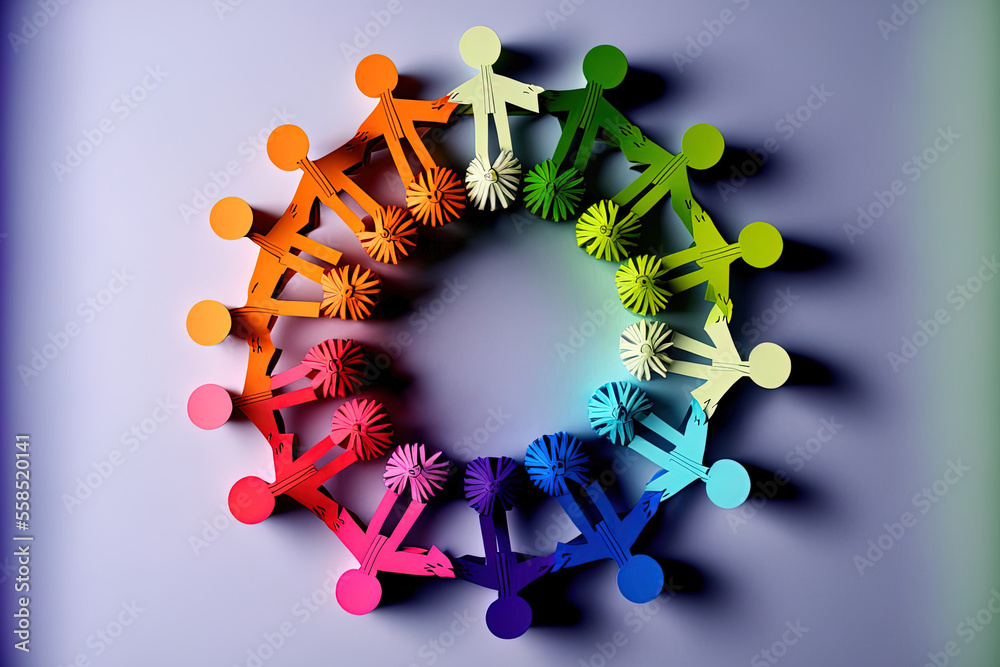 Animated People Holding Hands