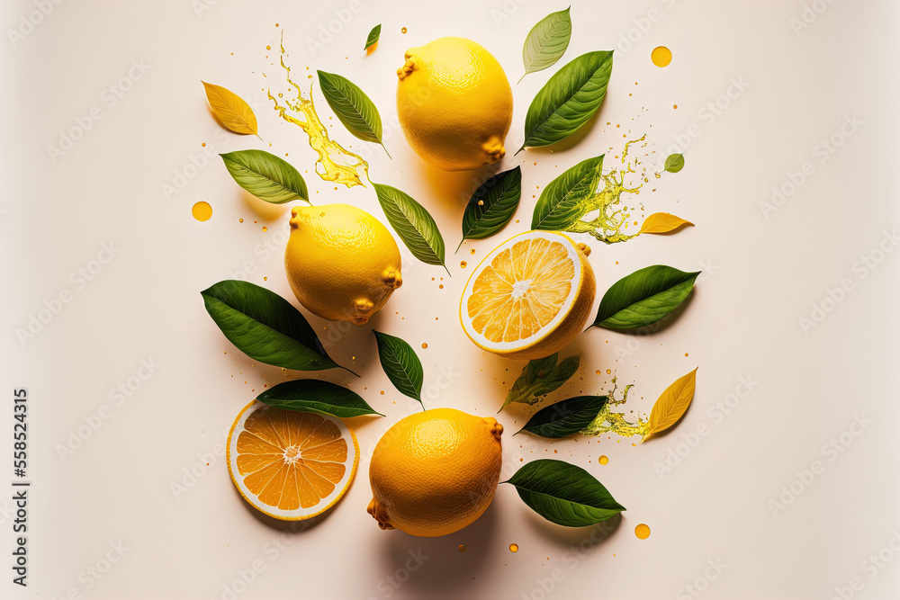 Lemons that are still fresh and in their natural state, isolated ...
