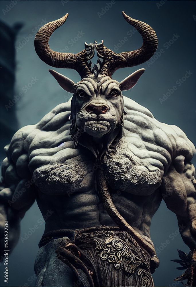 SATYR, Horned Creature - Digital illustration - Generated by Artificial ...