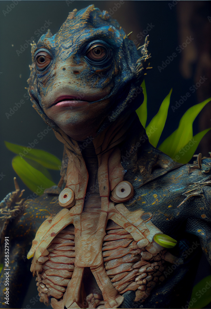 AMPHIBIOUS MAN - Digital illustration - Generated by Artificial ...