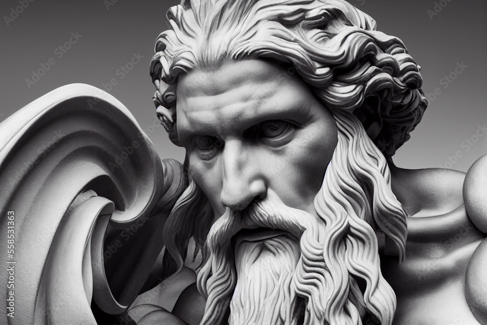 Statue of Zeus - Digital Illustration - Generated by Artificial Intelligence Stock Illustration ...