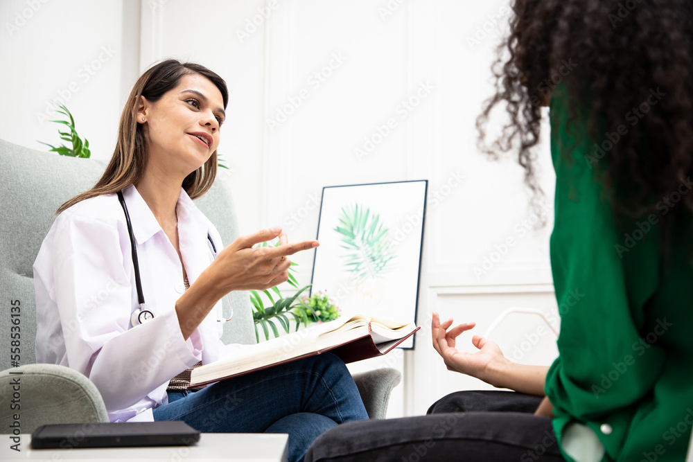 Professional psychologist working with patient in office. Patient ...