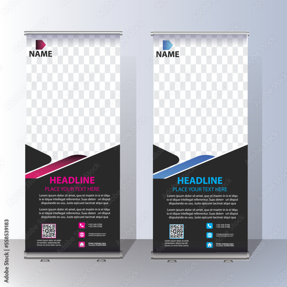 Roll Up Banner Signage Standee Template for Advertising and ...