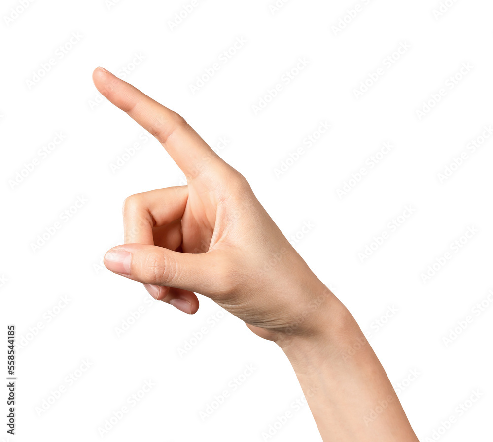 Hand pointing at screen on background. PNG format file. Stock Photo ...