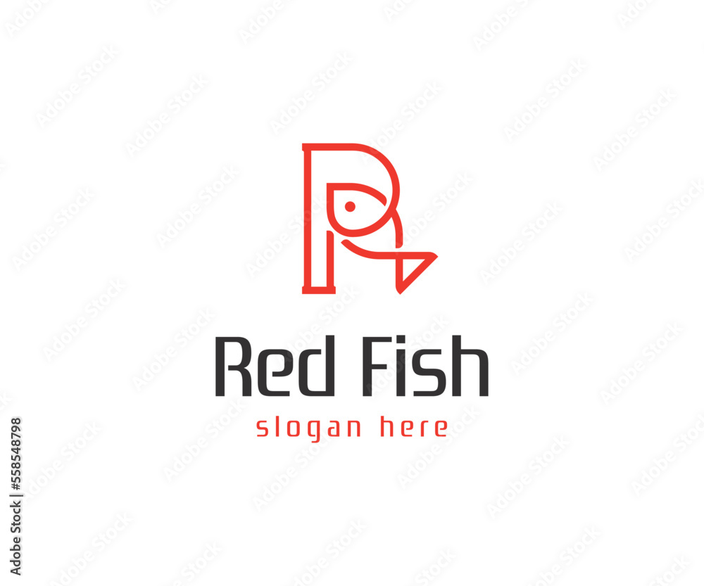 Letter R Fish Logo Stock Vector | Adobe Stock