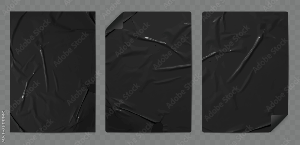 Vector black Stickers Brochure banners poster template design, flyer ...