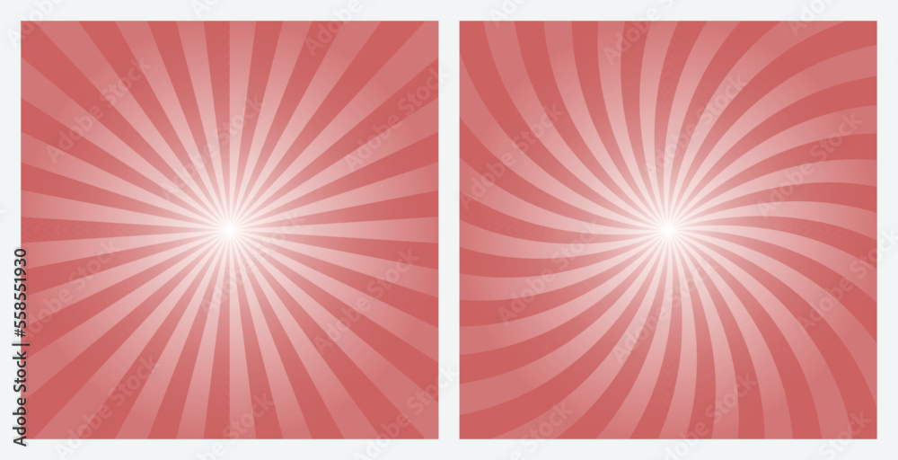 Indian Red sunburst recto background template. Rectangular backdrop ...
