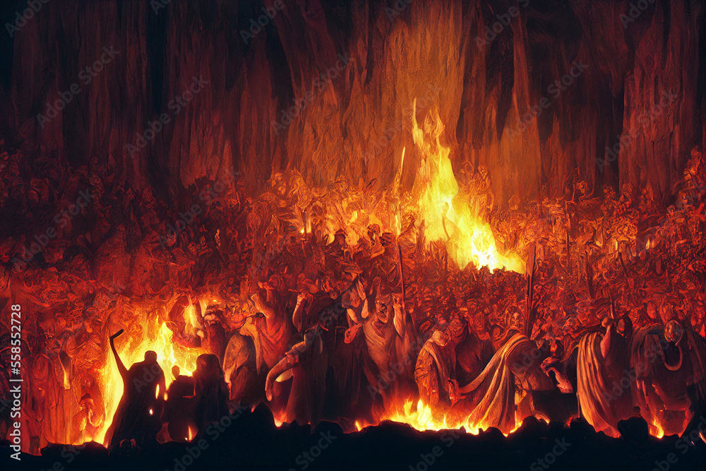 Dante's Inferno - Digital Illustration - Generated by Artificial ...