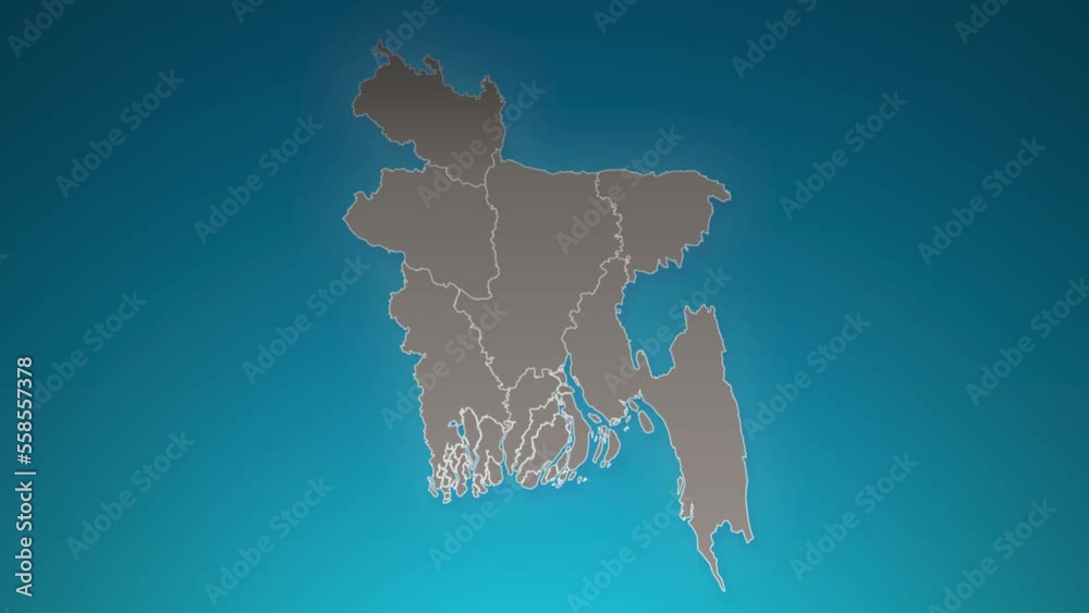 bangladesh country map with zoom in Realistic Clouds Fly Through ...