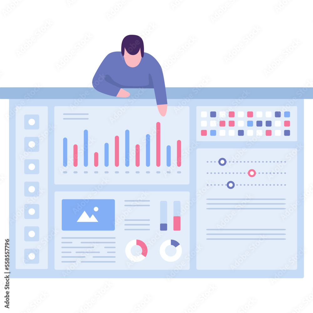 Vector data analyst icon web statistics analysis Stock Vector | Adobe Stock