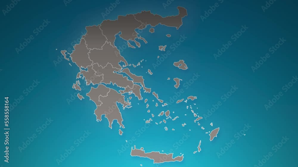 greece country map with zoom in Realistic Clouds Fly Through. camera ...