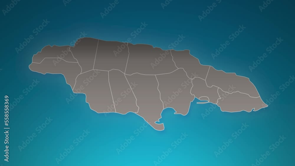 jamaica country map with zoom in Realistic Clouds Fly Through. camera ...