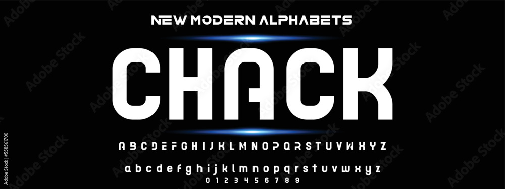 CHACK Luxury Minimal Modern Tech Alphabet Letter Fonts. Typography ...
