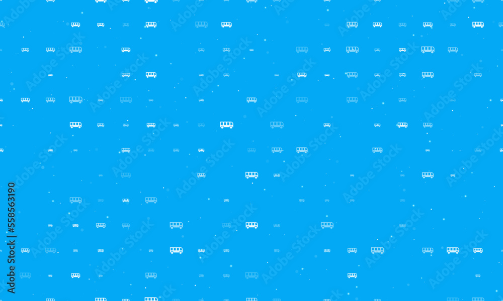 Seamless background pattern of evenly spaced white bus symbols of ...