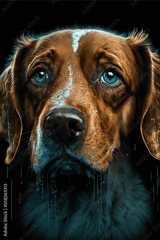 Sad and Depressed Dog, with Sad Eyes, Sad Expression, and Fallen Ears ...