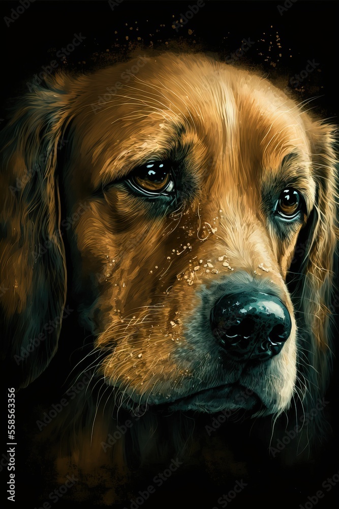 Sad and Depressed Dog, with Sad Eyes, Sad Expression, and Fallen Ears ...