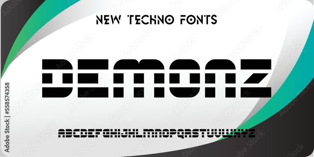 DEMON tech vector font typeface unique font design. Typeface urban ...