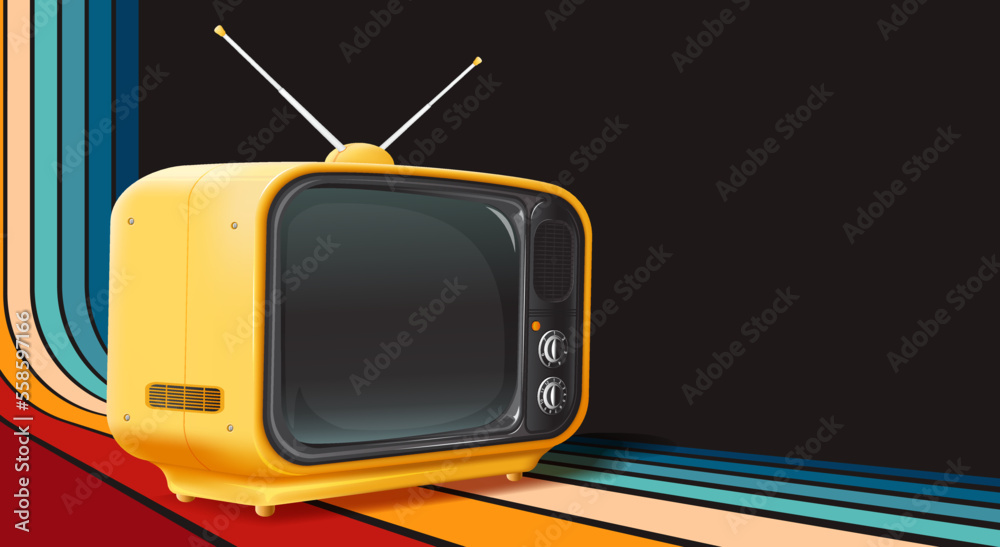 Television set in retro style. Vintage TV set. Retro vector ...